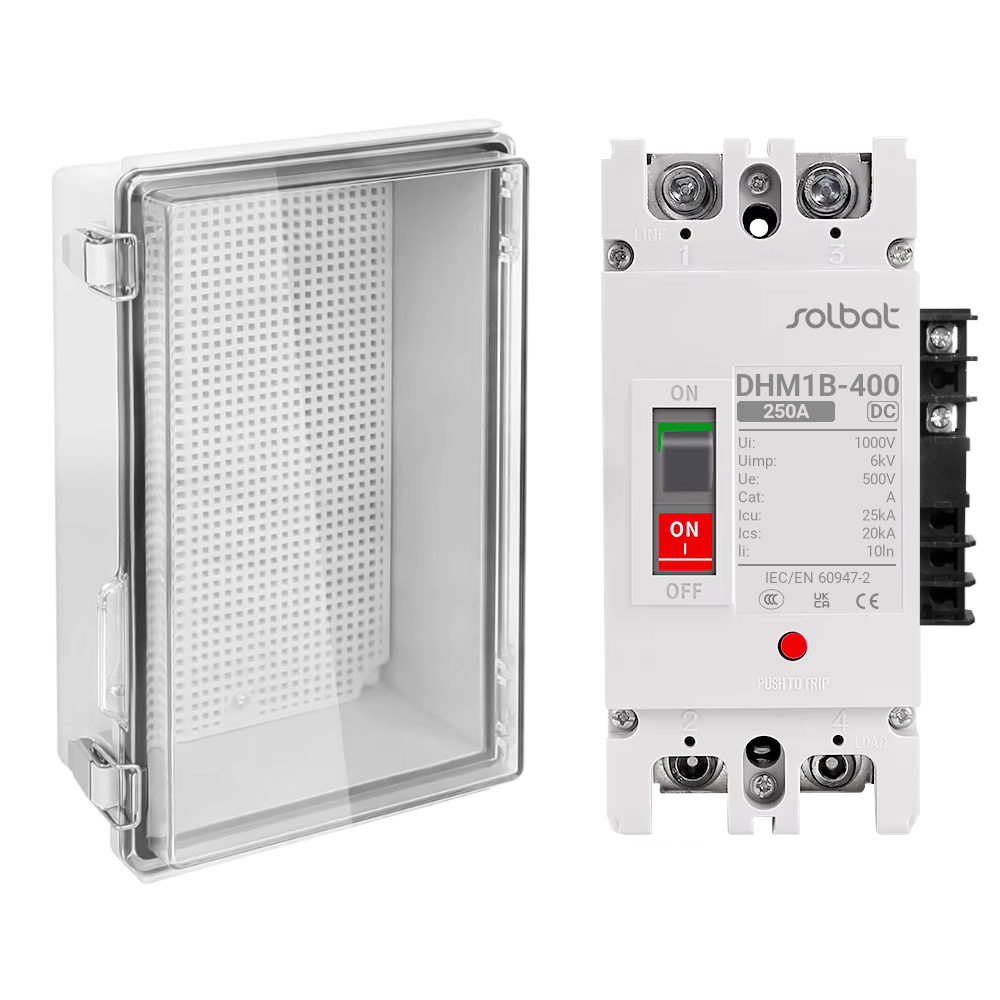 Zabezpieczenie MCCB Solbat DHM1B-400 250A z wyzwalaczem 24V wraz z obudową | Akcesoria ...